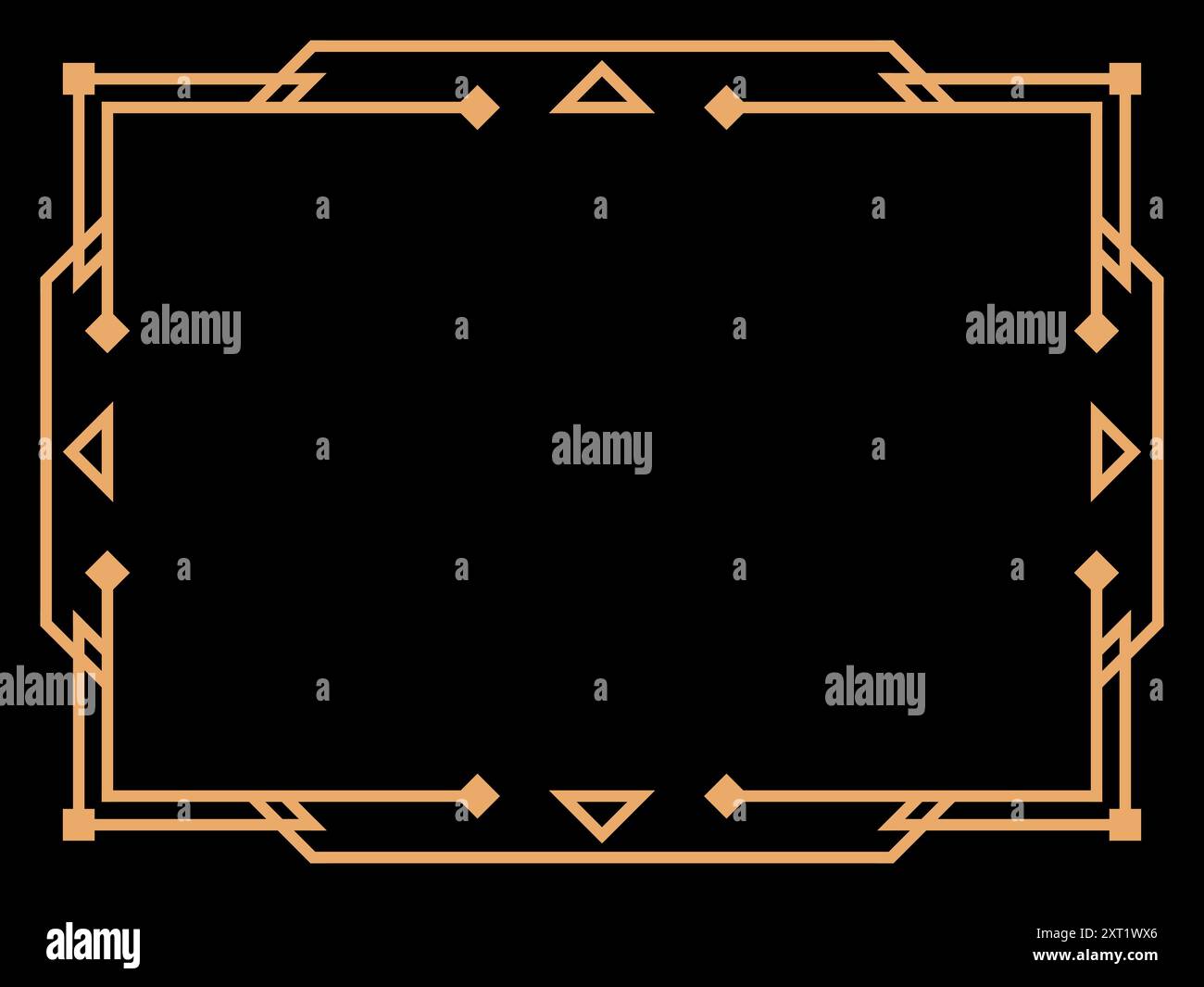 Art deco frame. Vintage linear border. Design a template for ...