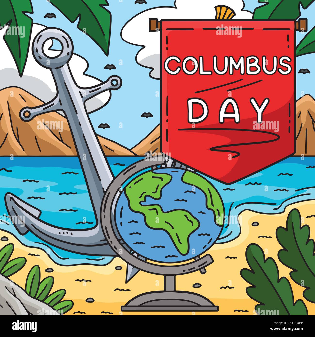 Christopher columbus american flag hi-res stock photography and images ...