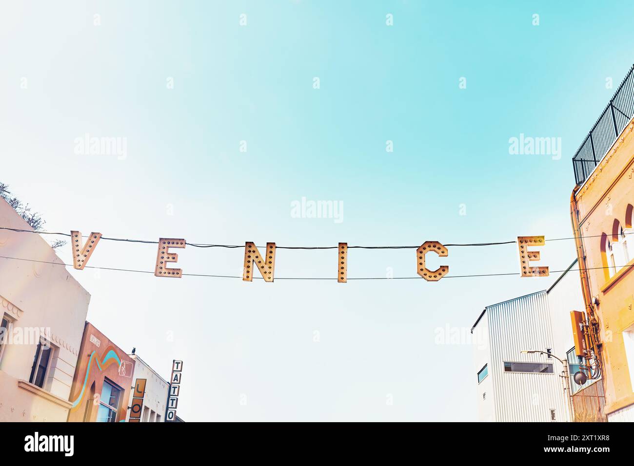 Venice sign in Venice, Los Angeles, USA. Iconic landmark in Southern ...