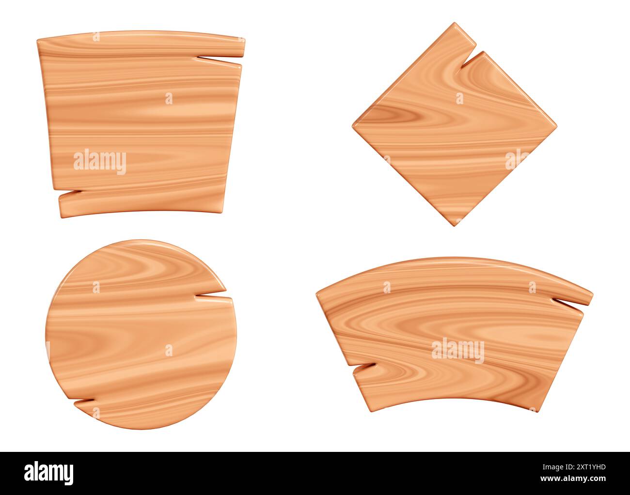 Wooden plaque for text box. Cartoon 3d render illustration of signboard ...