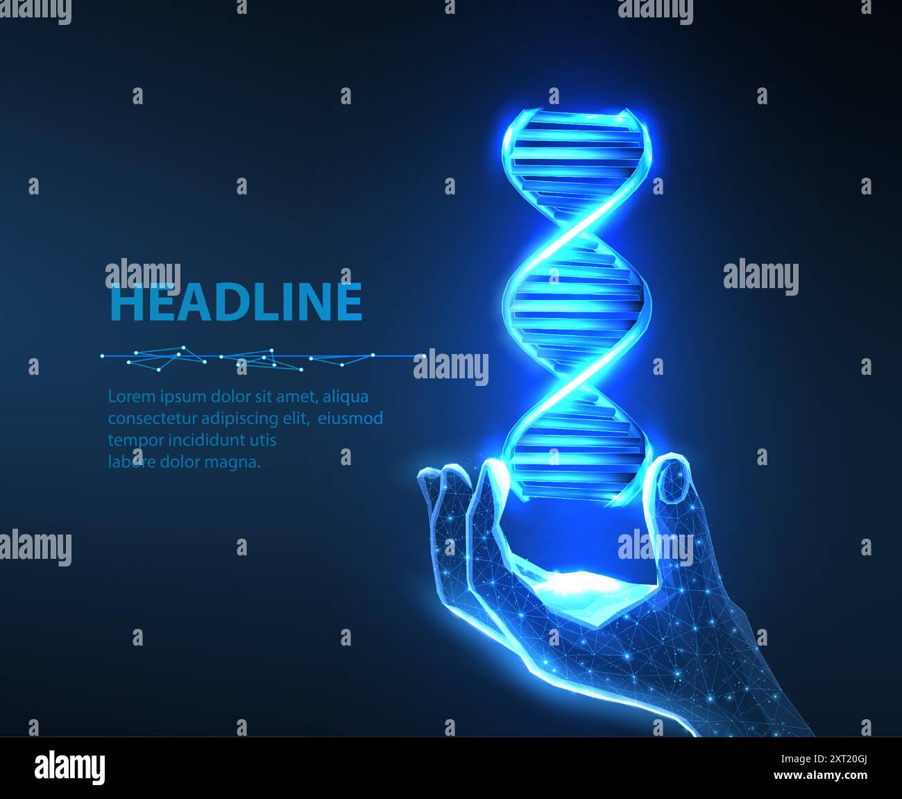 Dna spiral 3d polygonal Stock Vector Images - Alamy