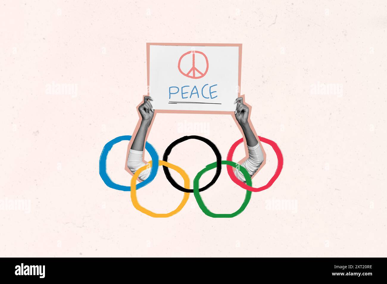 Collage of international symbol circle olympic games paris france ...