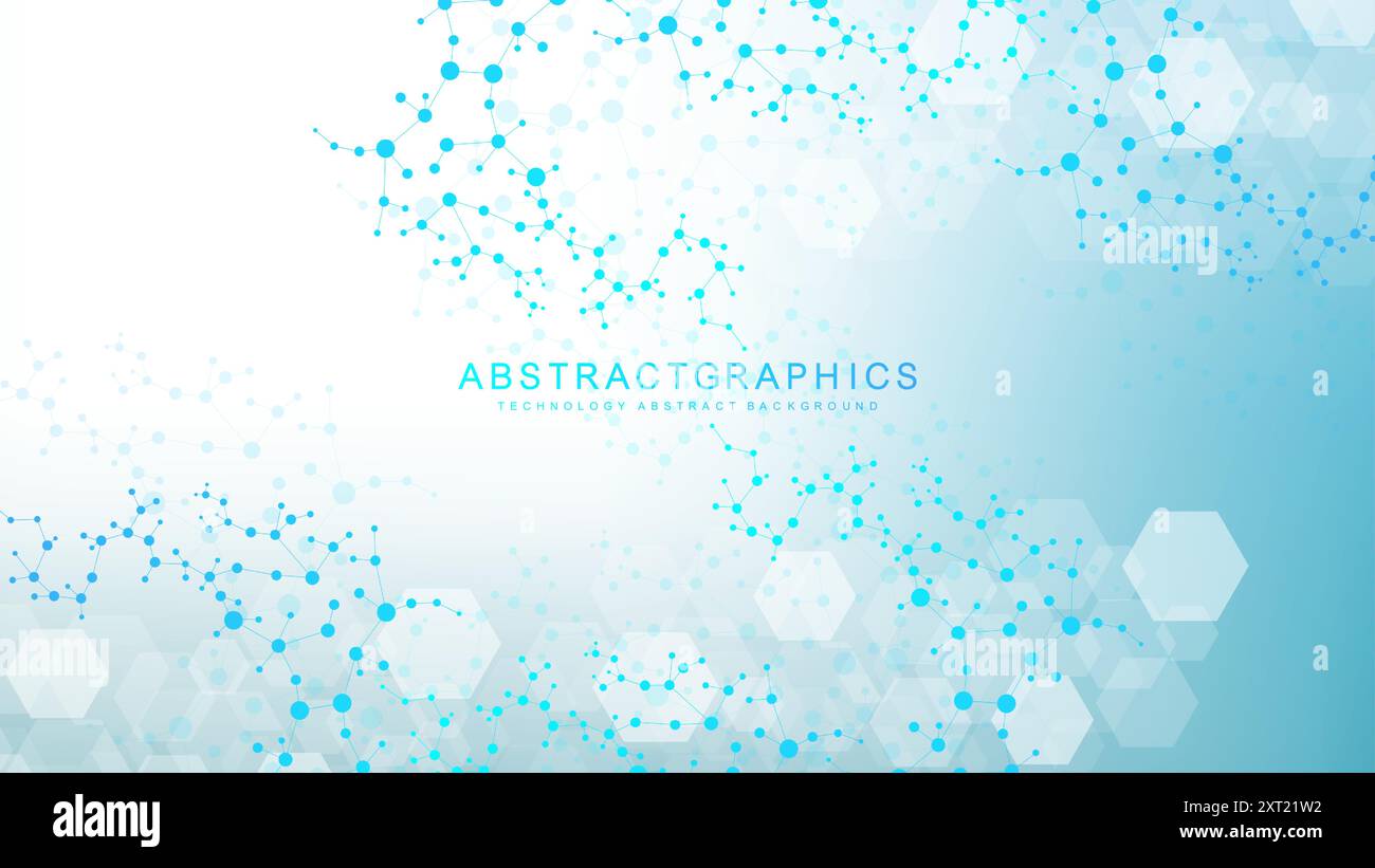 Modern health care abstract background with lines, dots and hexagons ...