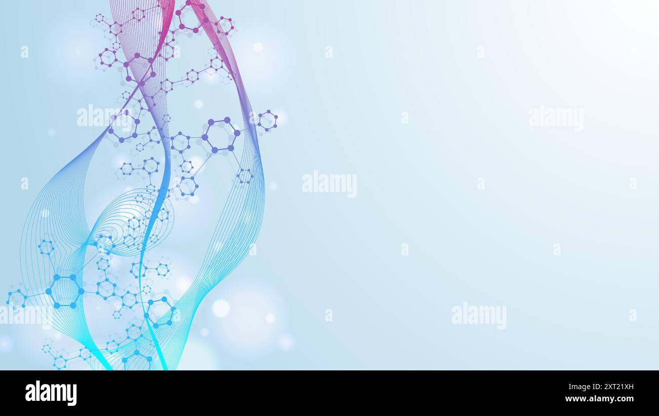 Modern health care abstract background with lines, dots and hexagons ...