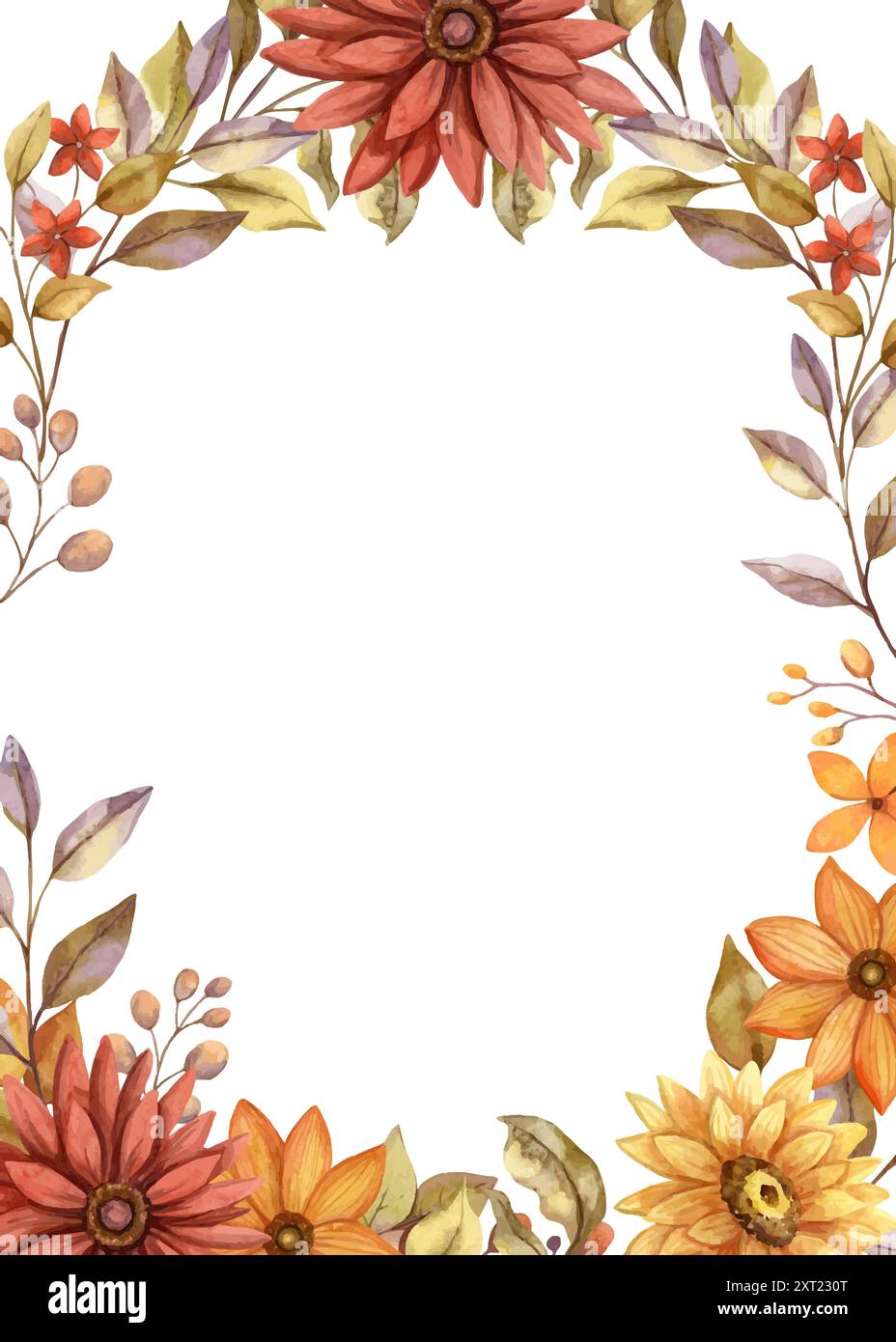 Fall Flower Frame Clip Art