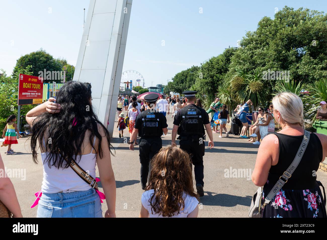 Essex Police officers patrolling the seafront of Southend on Sea, Essex ...
