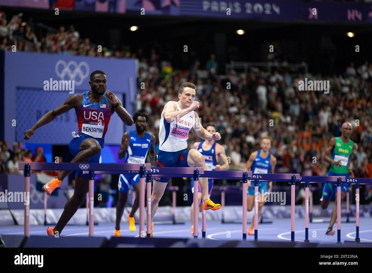 BENJAMIN Rai (USA), WARHOLM Karsten (Norwegen), 400 Meter Huerden ...