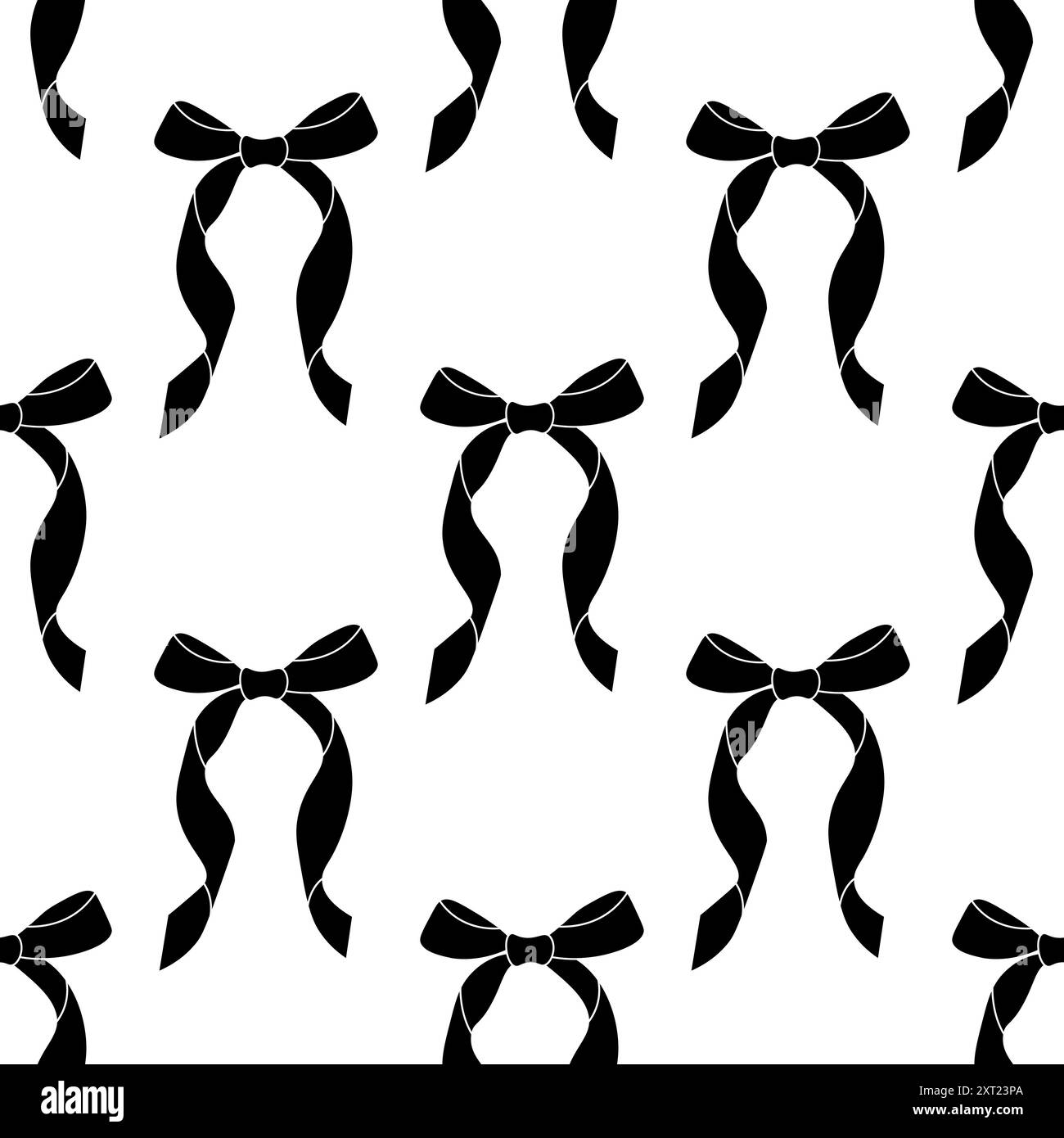 Decorative black bows seamless pattern. Trendy design. Cute feminine ...