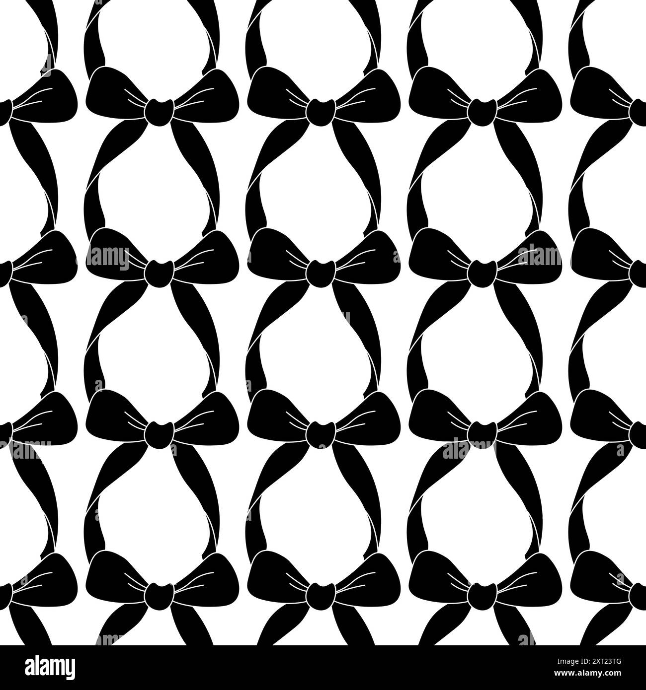 Decorative black bows seamless pattern. Trendy design. Cute feminine ...