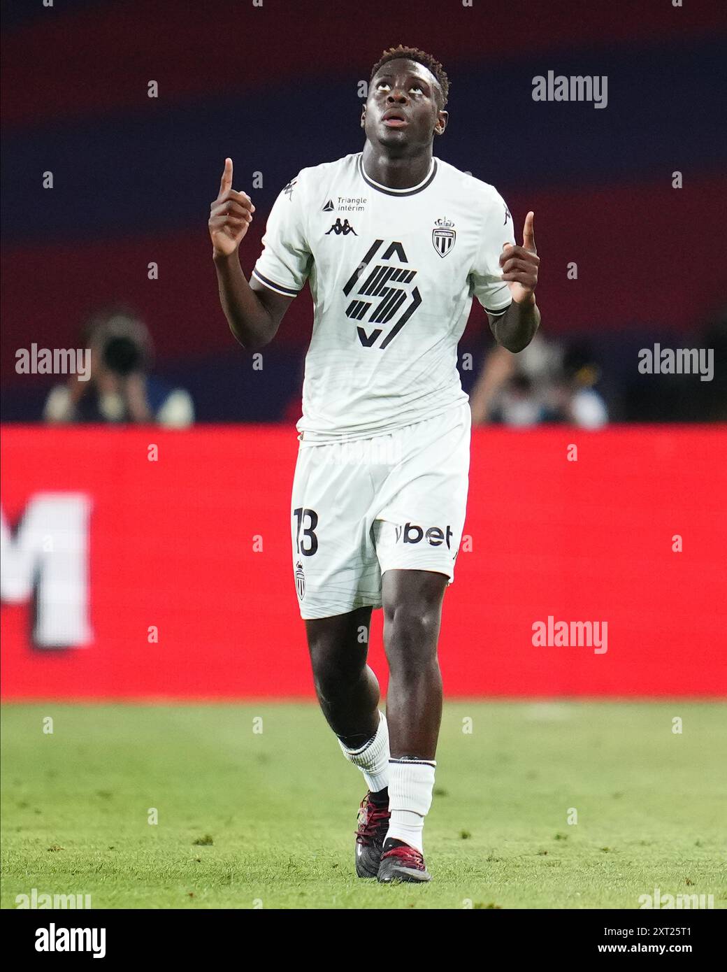 Christian Mawissa of AS Monaco FC celebrates after scoring goal during ...