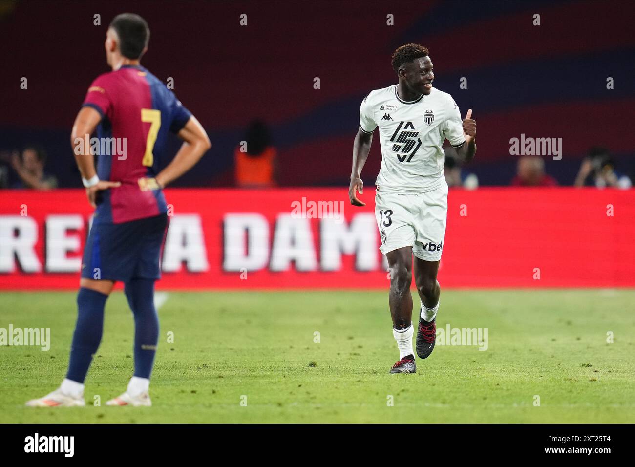 Christian Mawissa of AS Monaco FC celebrates after scoring goal during ...