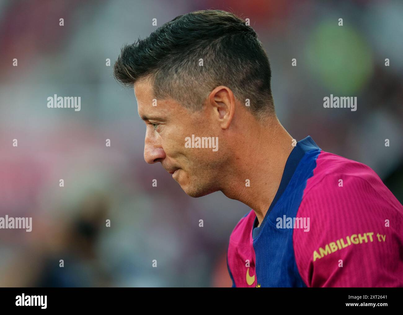 Barcelona, Spain. 12th Aug, 2024. Robert Lewandowski of FC Barcelona ...