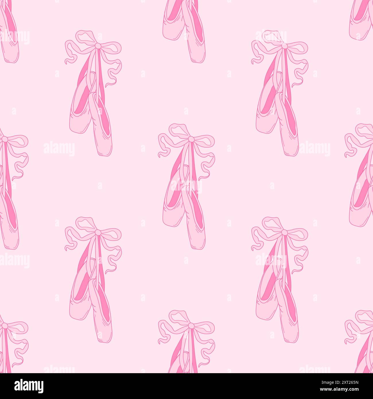 Seamless pattern pointe shoes with bow. Female pink ballet slippers for ...
