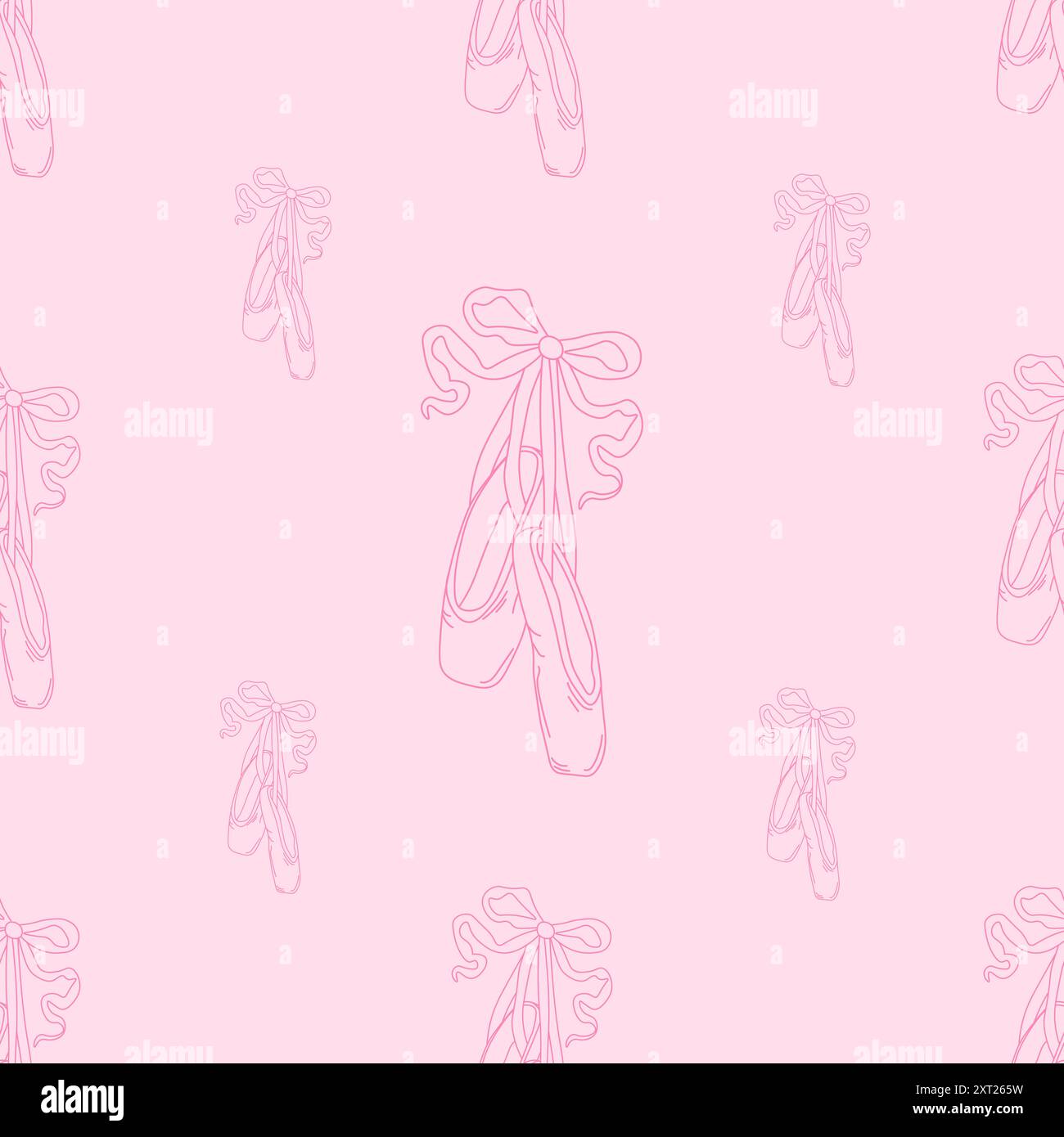 Seamless pattern pointe shoes with bow. Female pink ballet slippers for ...