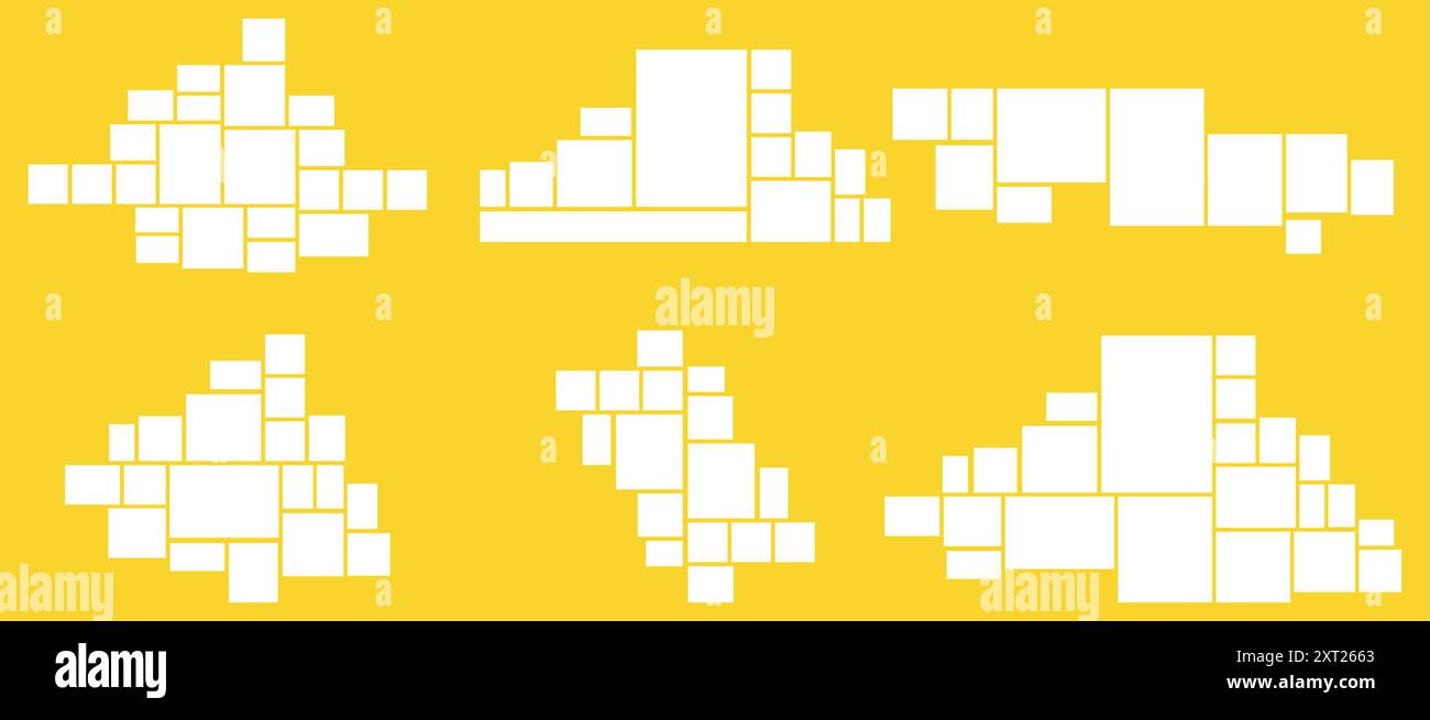 Set of templates composition grid for photos. Realistic collage. Mood ...