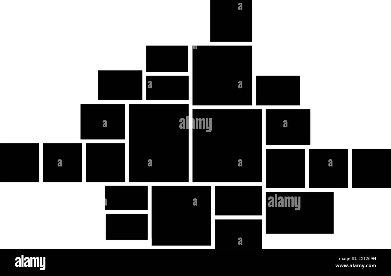 Template composition grid for photos. Realistic collage. Mood board or ...