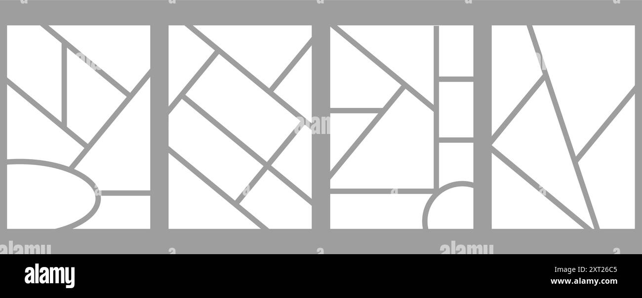 Set of templates minimalistic geometric photo frames. Mood board or ...