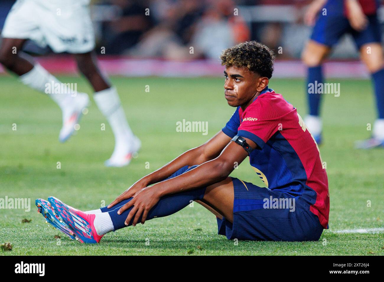 Barcelona, Spain. 12th Aug, 2024. Lamine Yamal in action during the ...