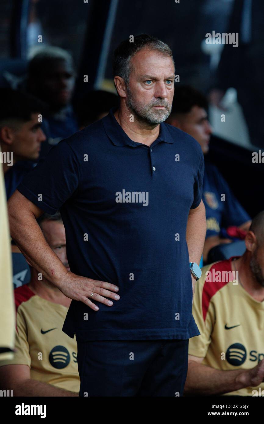 Barcelona, Spain. 12th Aug, 2024. Hansi Flick in action during the Joan ...