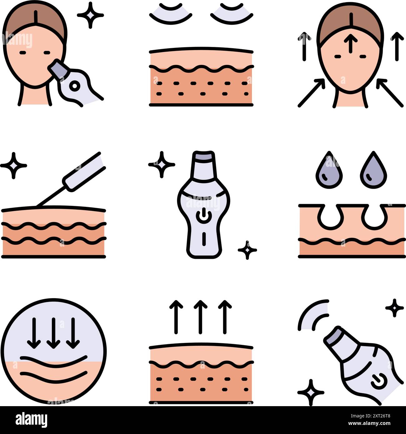 Skin care color icons Stock Vector Images - Alamy