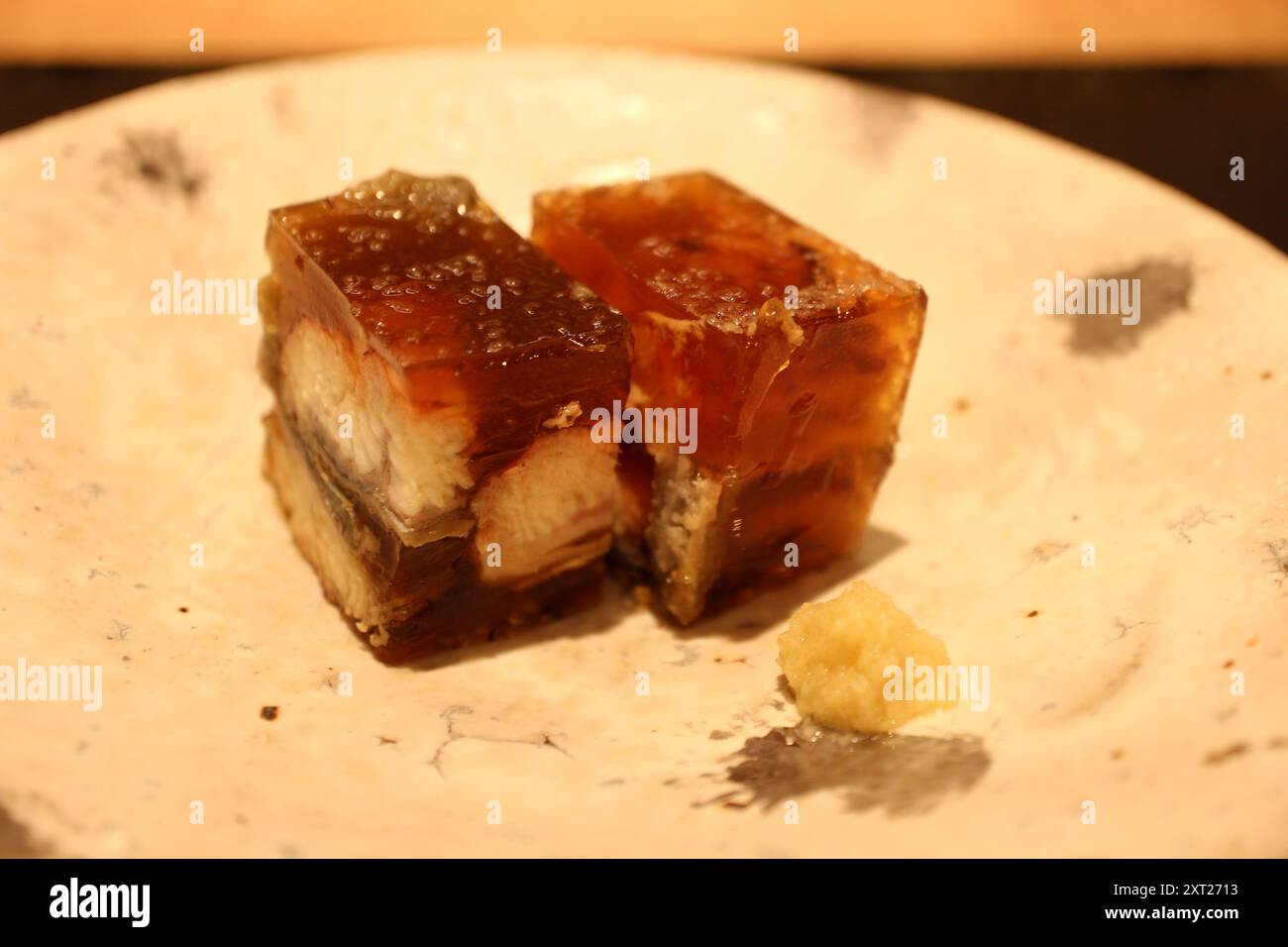 Japanese cuisine : Unagi nikogori (Jellied eel) in Tokyo, Japan Stock ...