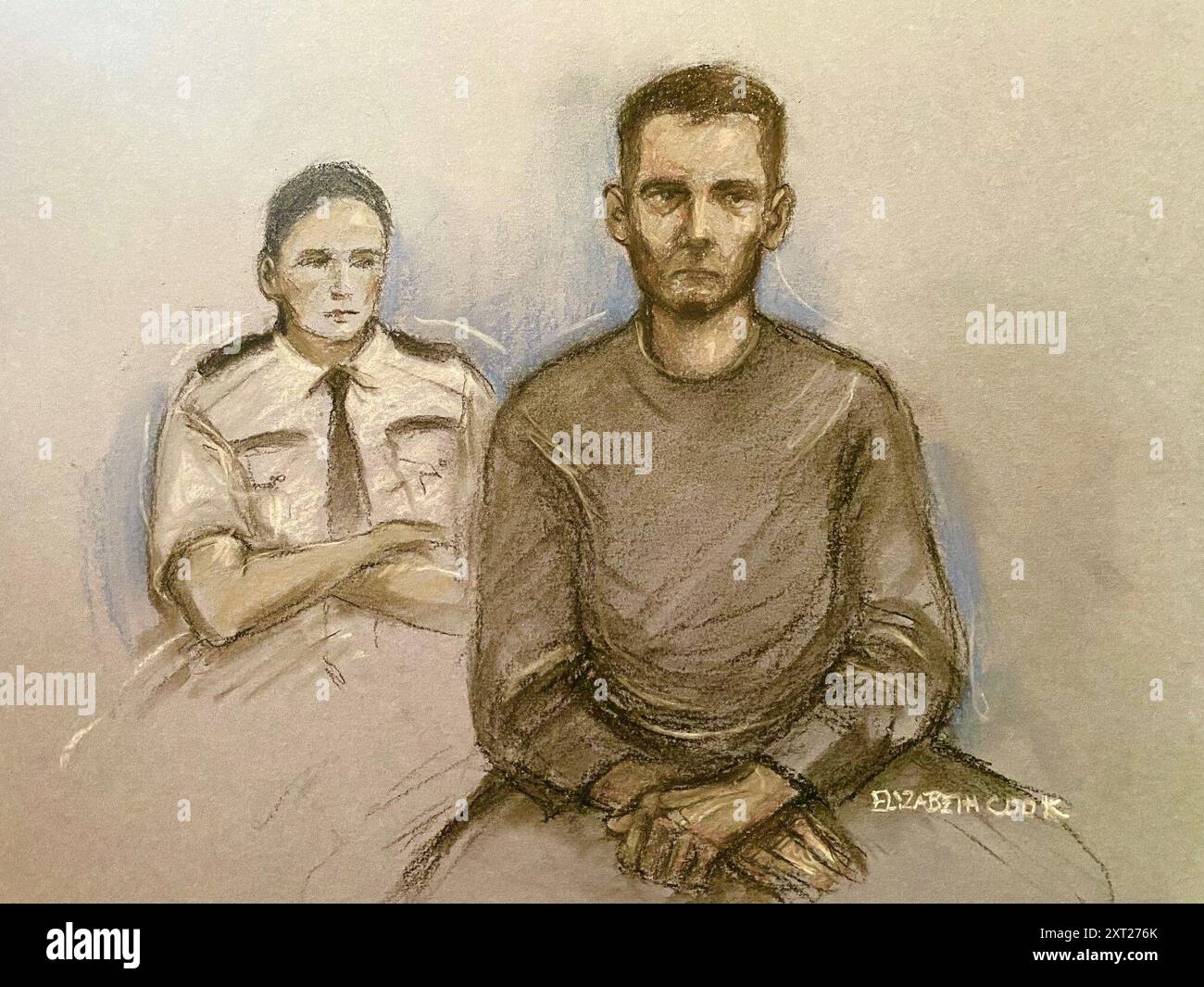 Court artist drawing by Elizabeth Cook of Ioan Pintaru appearing at ...