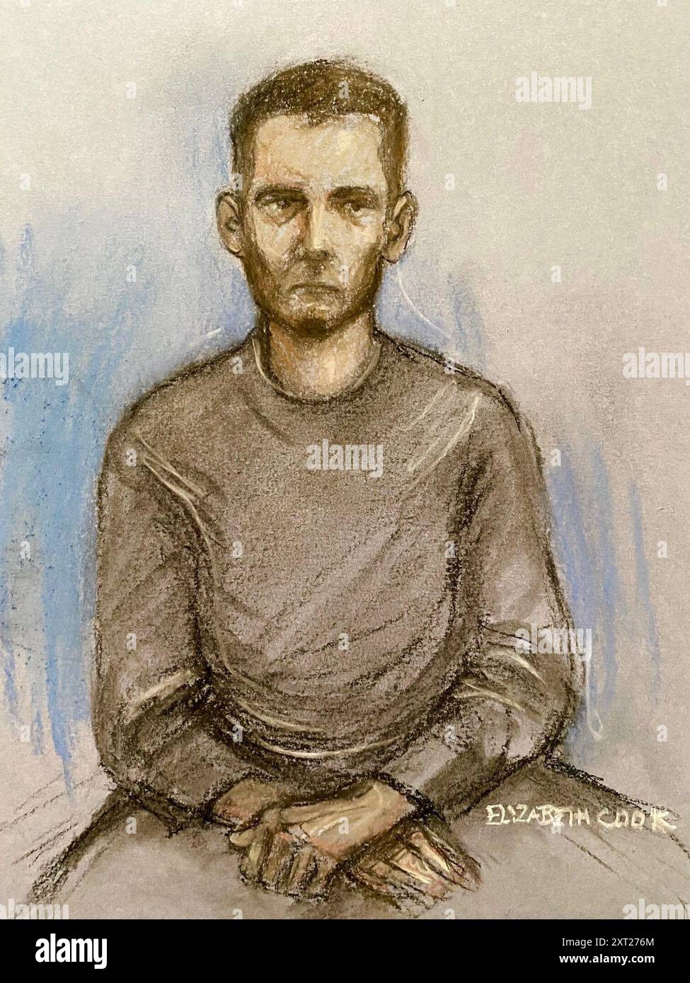 Court artist drawing by Elizabeth Cook of Ioan Pintaru appearing at ...