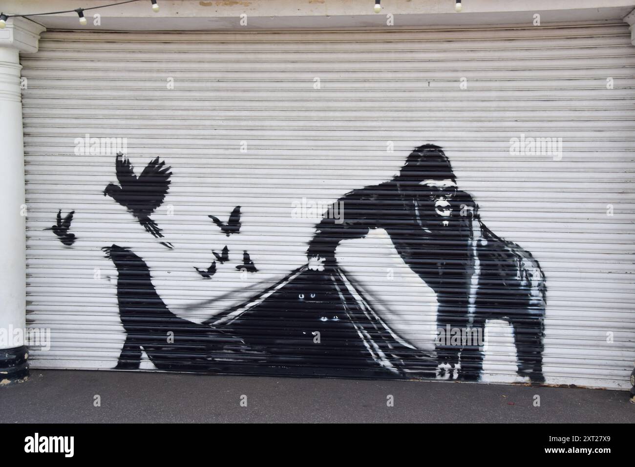 London, UK. 13th August 2024. A new artwork by Banksy has appeared at ...