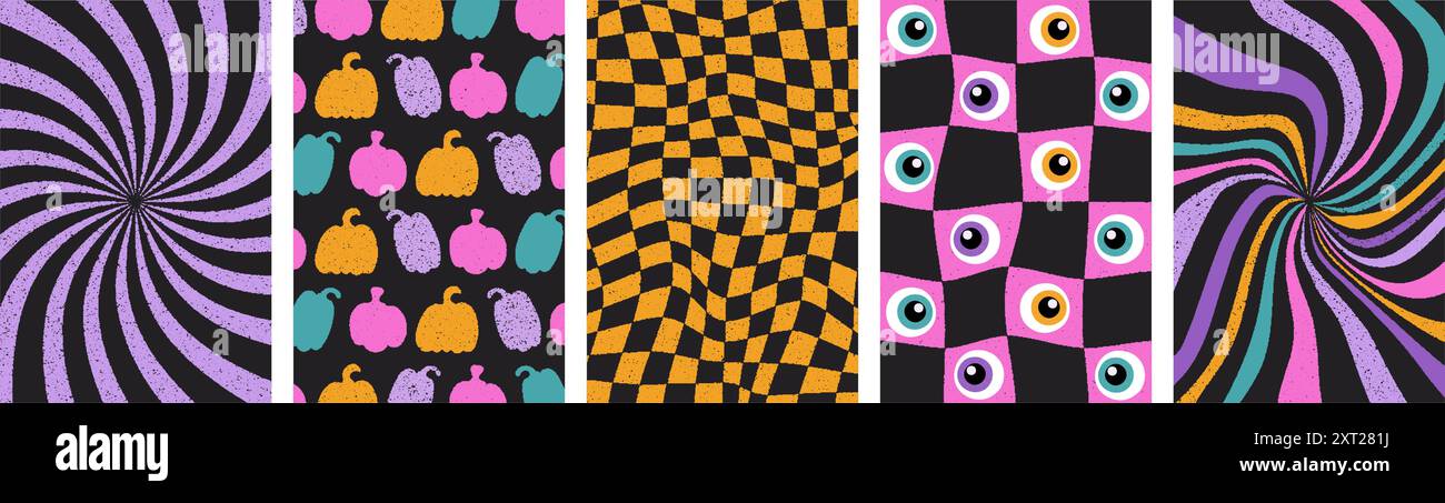 Halloween poster set trendy Stock Vector Images - Alamy