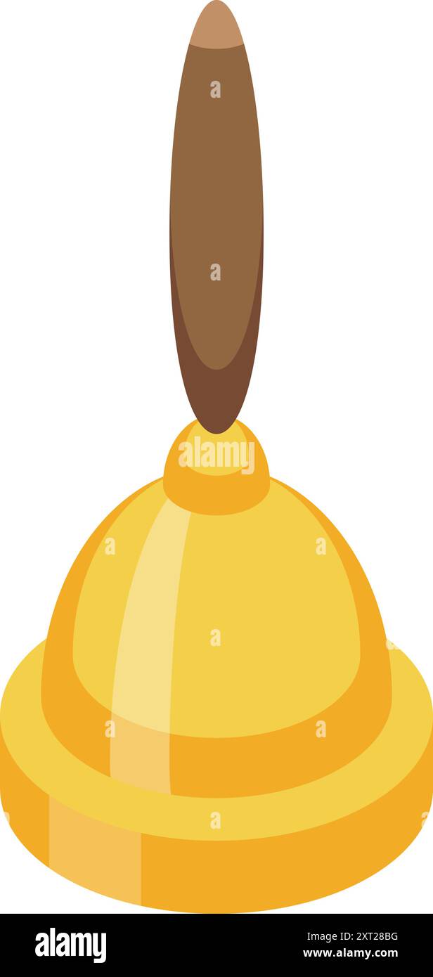 Golden bell is ringing making loud sound for important announcement ...