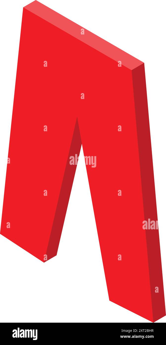 Red 3d isometric letter a standing on a white background Stock Vector ...