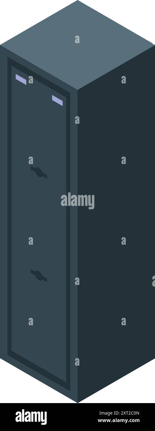 Big safe deposit box standing upright with two separate compartments in ...