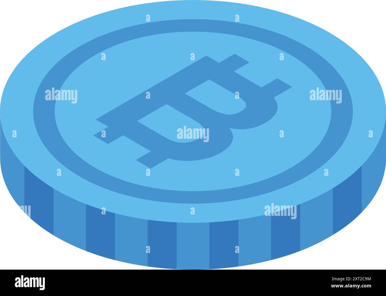 Blue thai baht coin rotating showing both sides, 3d isometric icon on ...