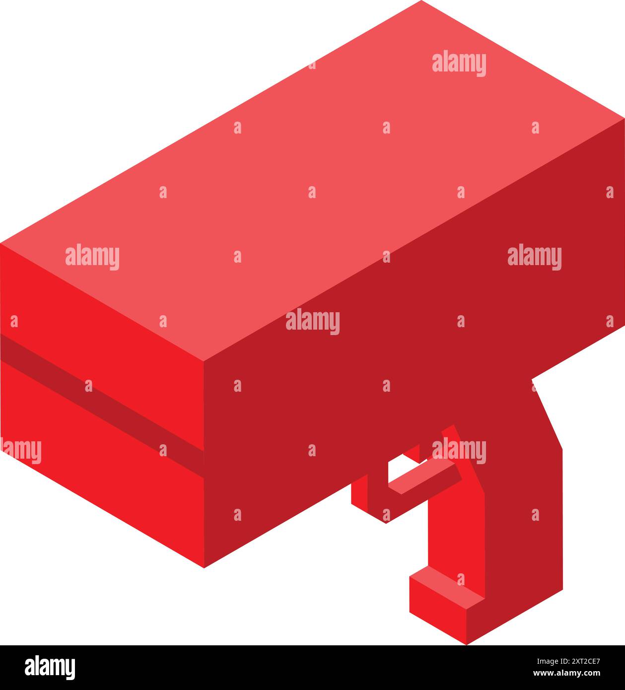 Red pistol toy gun rendered in a modern 3d isometric perspective Stock ...