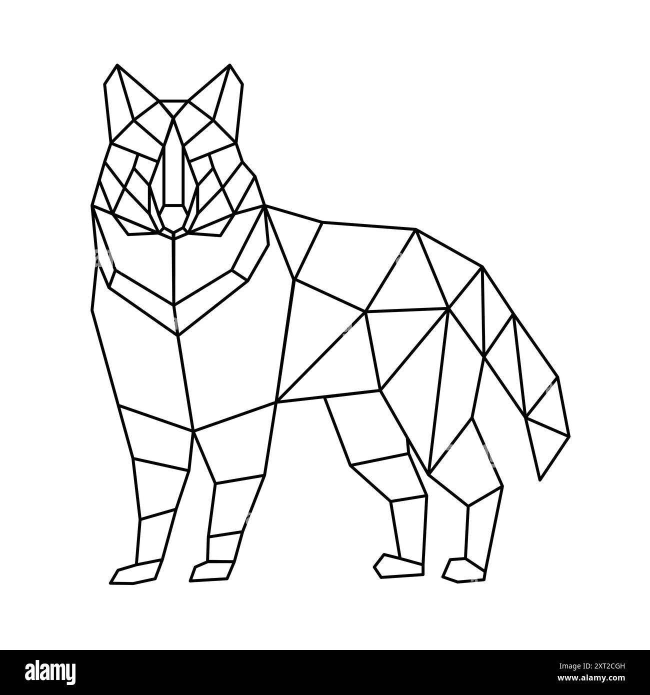 A polygonal line art illustration of a stag, depicting geometric shapes ...