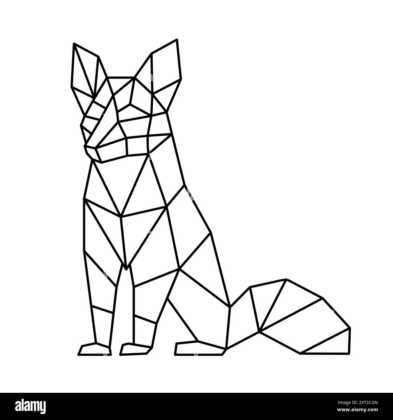 A polygonal line art illustration of a wild boar, showing geometric ...
