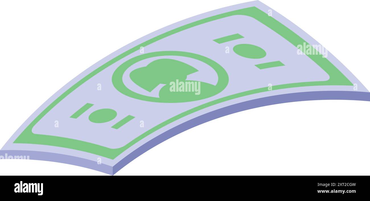 Green banknote is floating, representing finance and money concepts ...