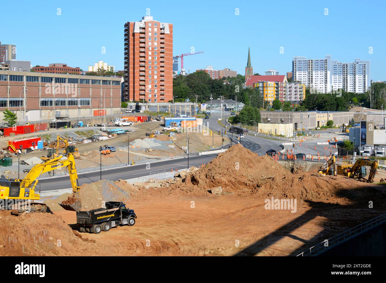 Construction work in progress in the Cogswell DIstrict redevelopment ...