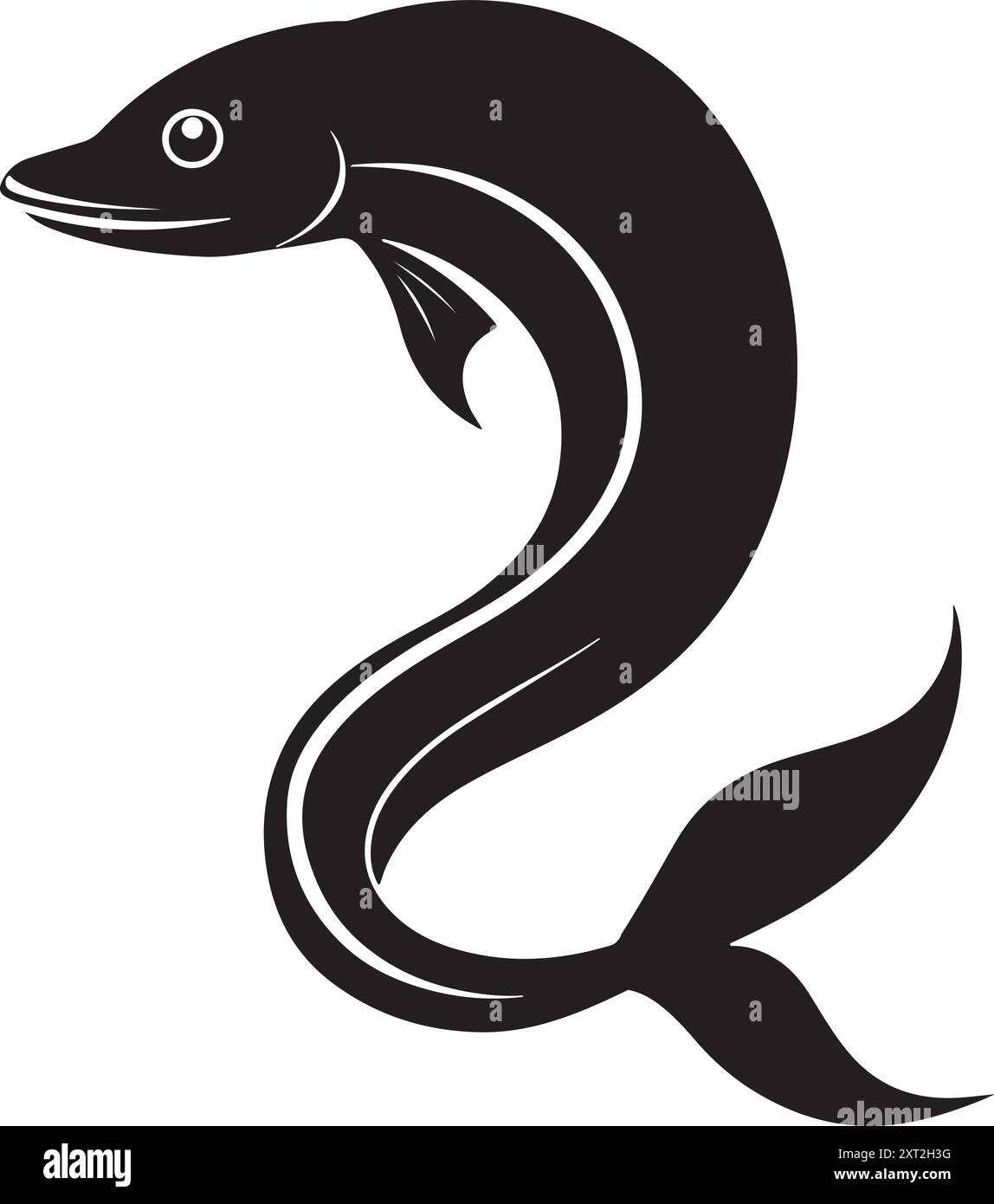 Eel fish silhouette vector illustration Stock Vector Image & Art - Alamy