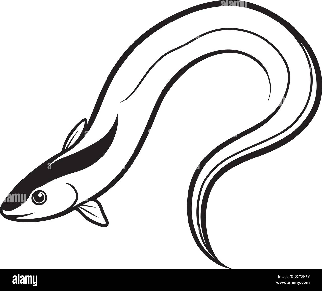 Eel fish silhouette vector illustration Stock Vector Image & Art - Alamy