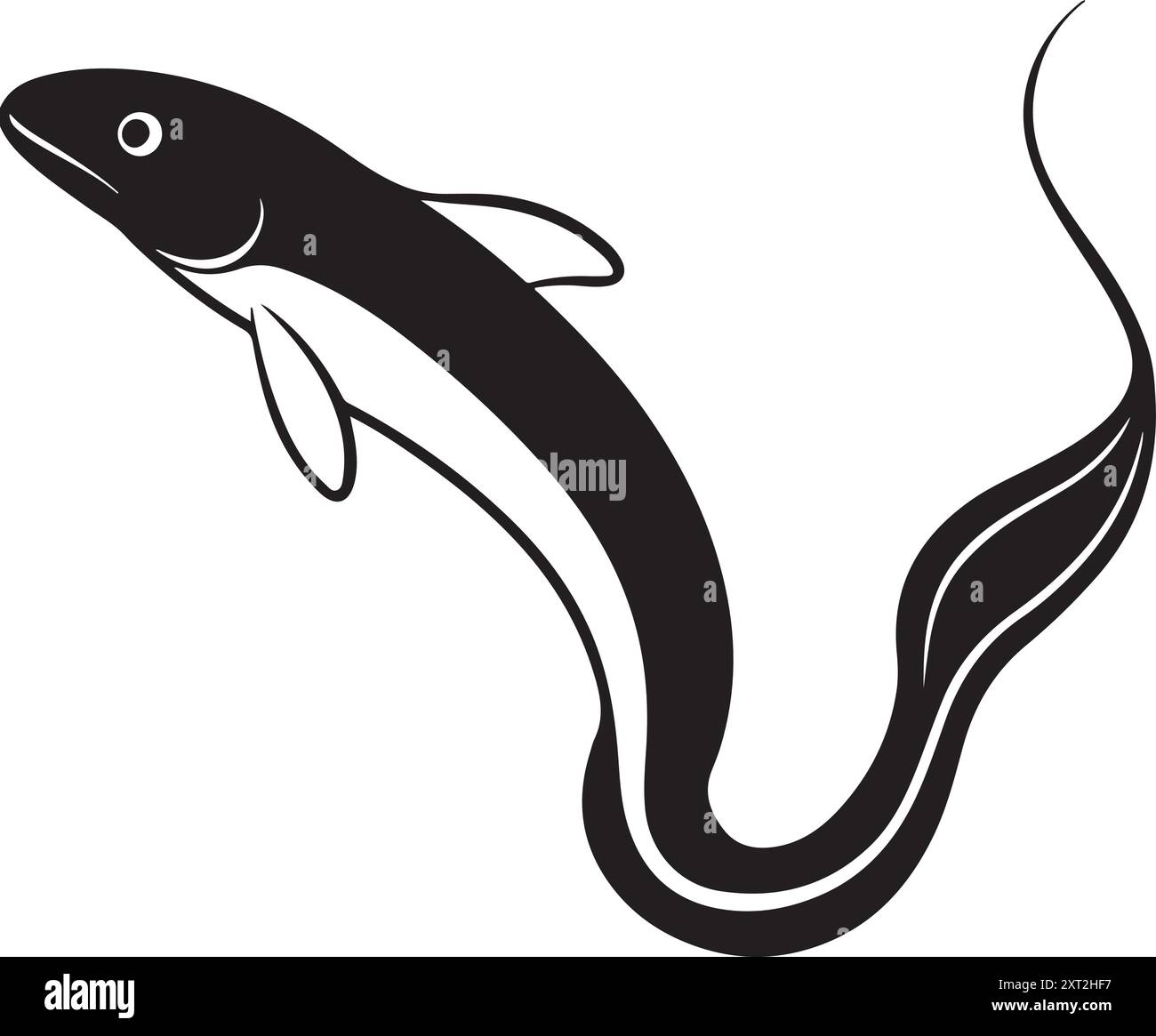 Eel fish silhouette vector illustration Stock Vector Image & Art - Alamy
