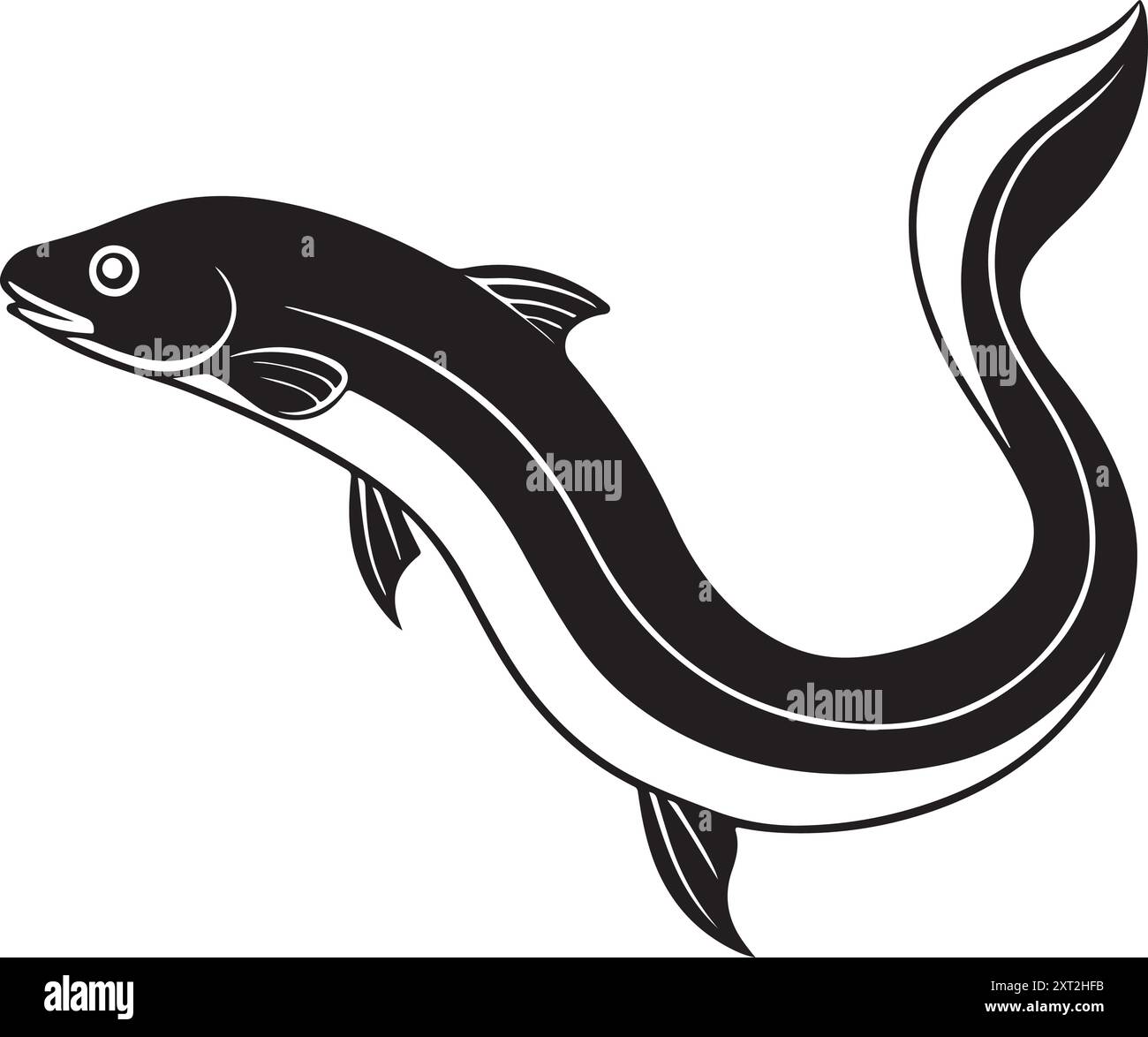 Eel fish silhouette vector illustration Stock Vector Image & Art - Alamy