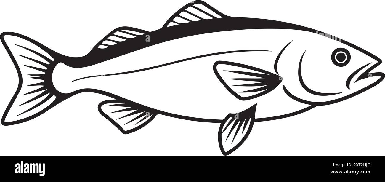 Cod fish vector art still life painting flat illustration Stock Vector ...