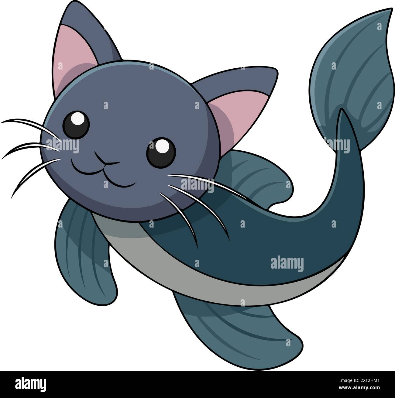 vector illustration of the black and white catfish Stock Vector Image ...