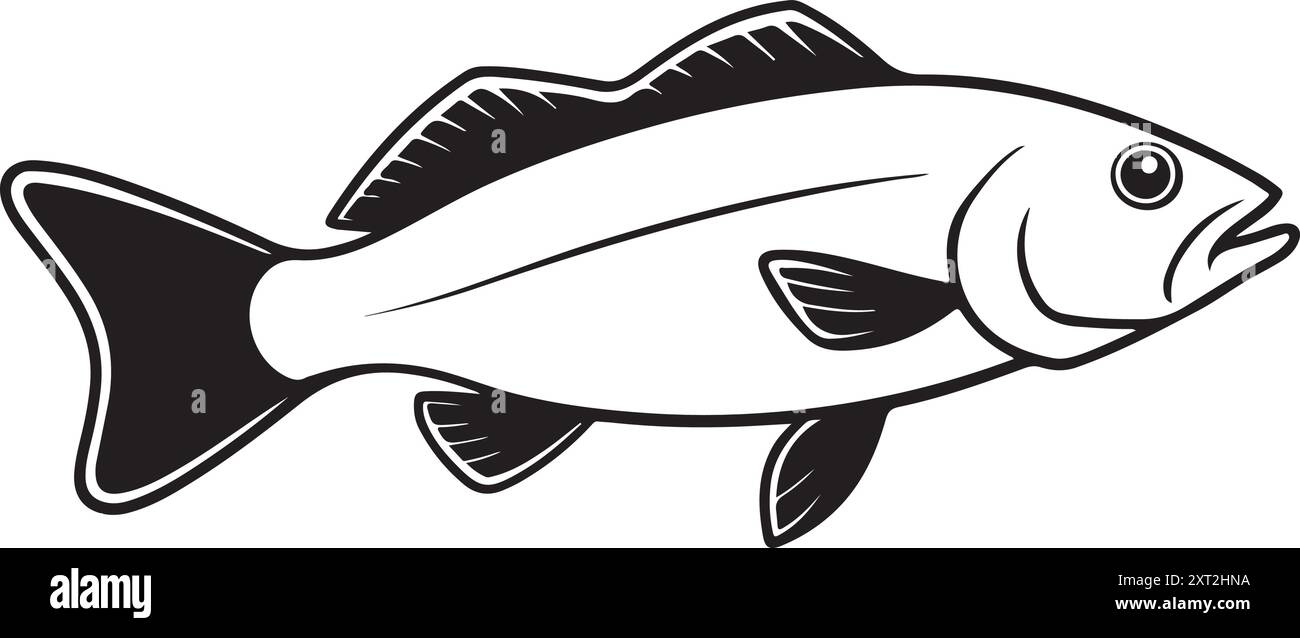 Cod fish vector art still life painting flat illustration Stock Vector ...