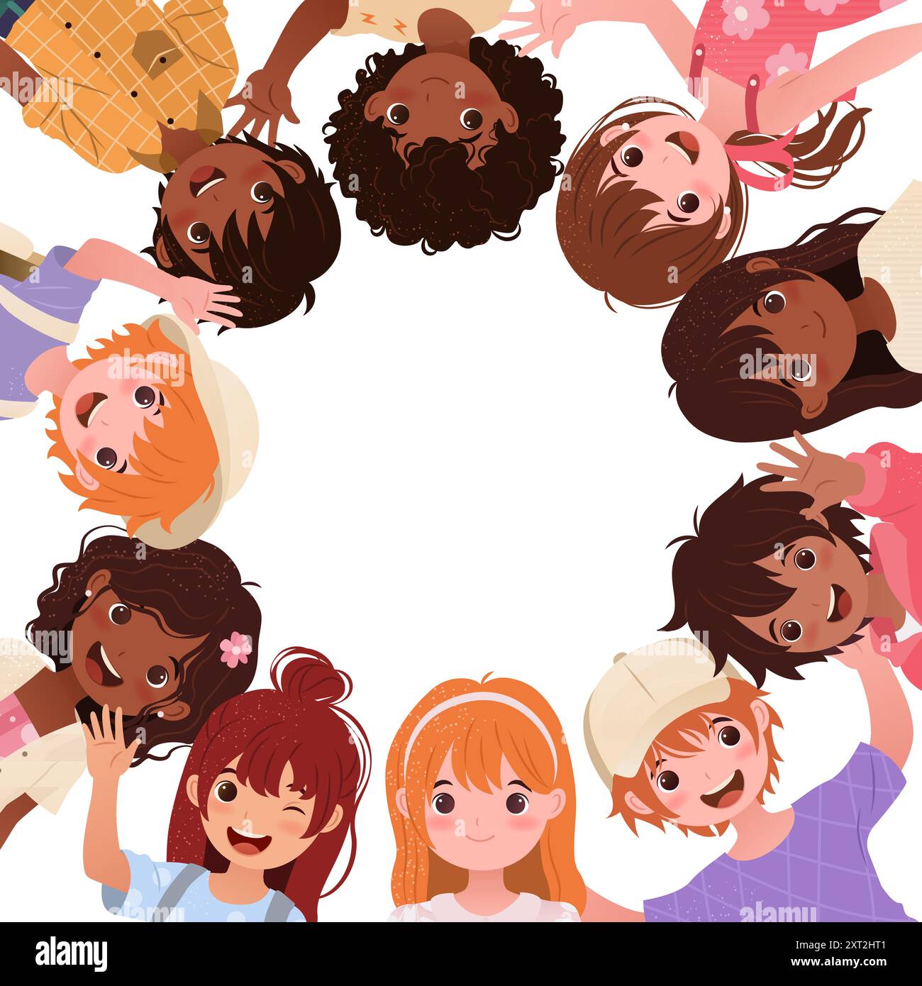 Banner with Multiracial Cartoon Kids Stock Vector Image & Art - Alamy