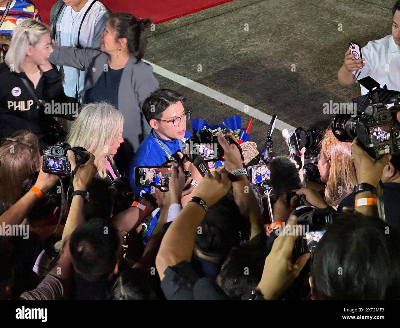 Filipino gymnast Carlo Yulo, who won two gold medals in the Paris ...