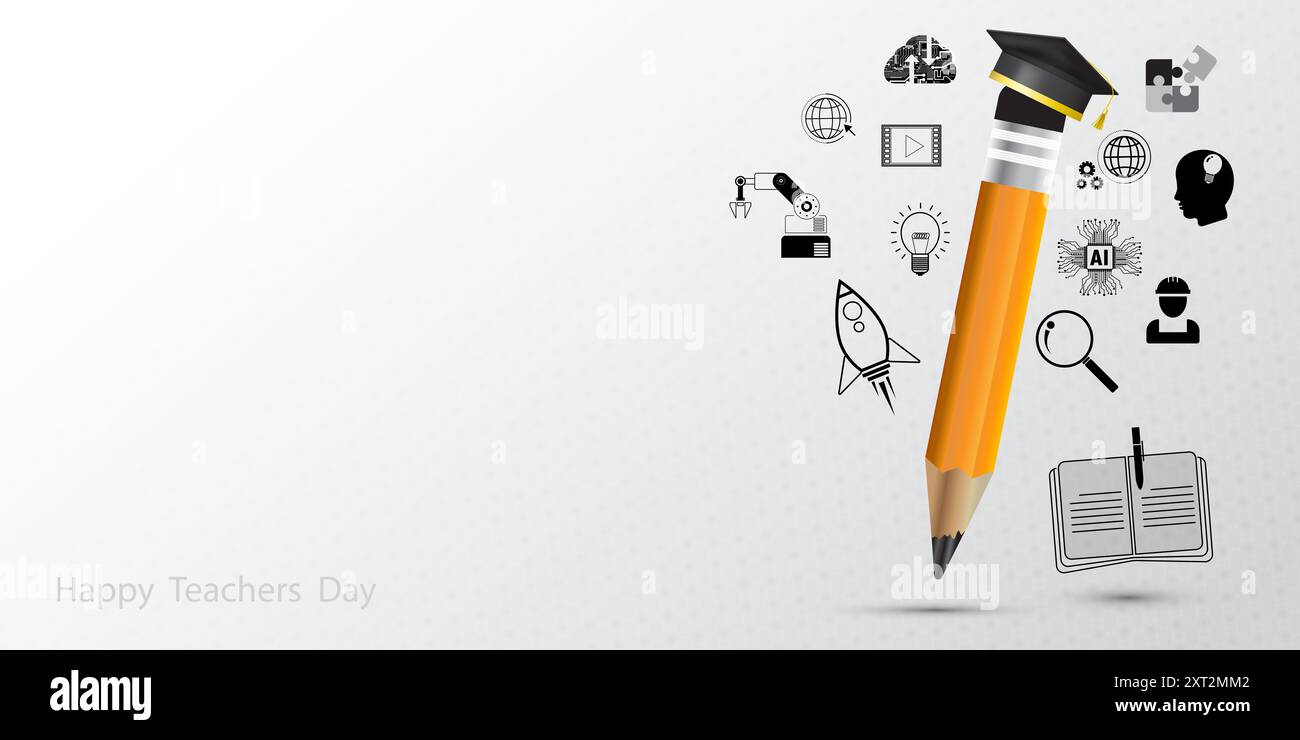 Vector illustration of Teachers day or Greeting card design ...