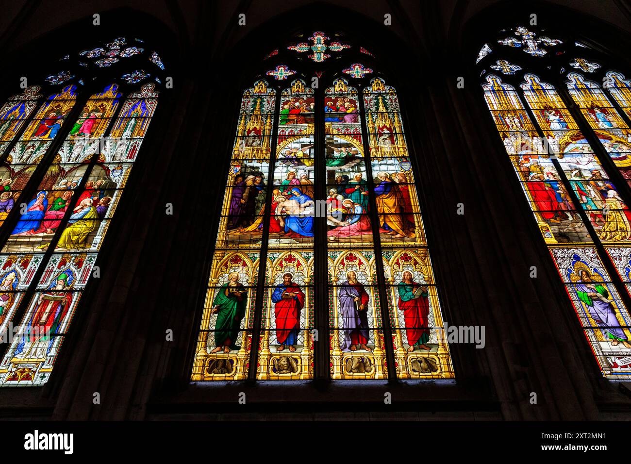 the Lamentation window at the south aisle of the cathedral, one of the ...
