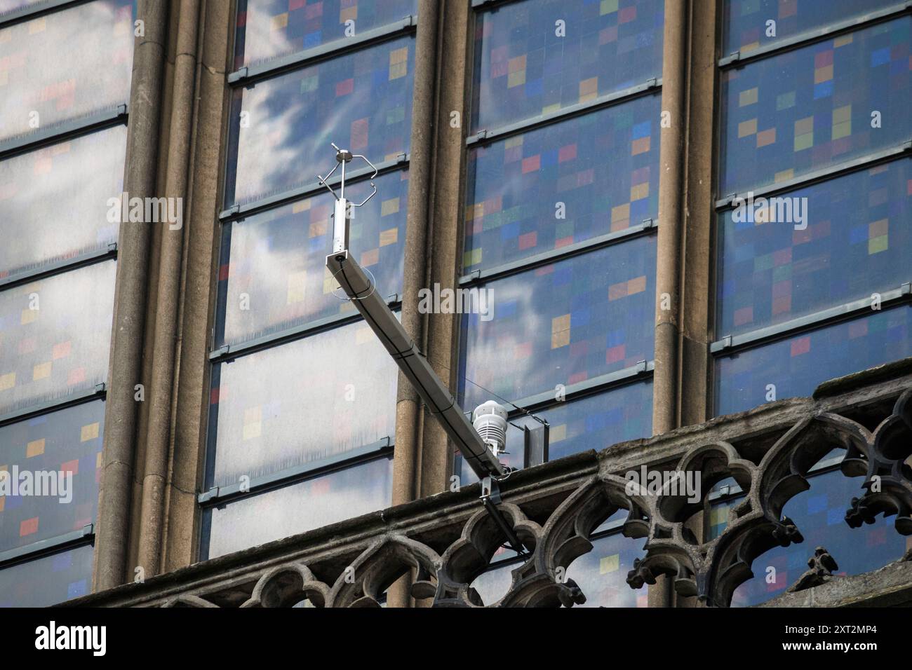 ultrasonic anemometer wind meter on the south facade of the cathedral ...
